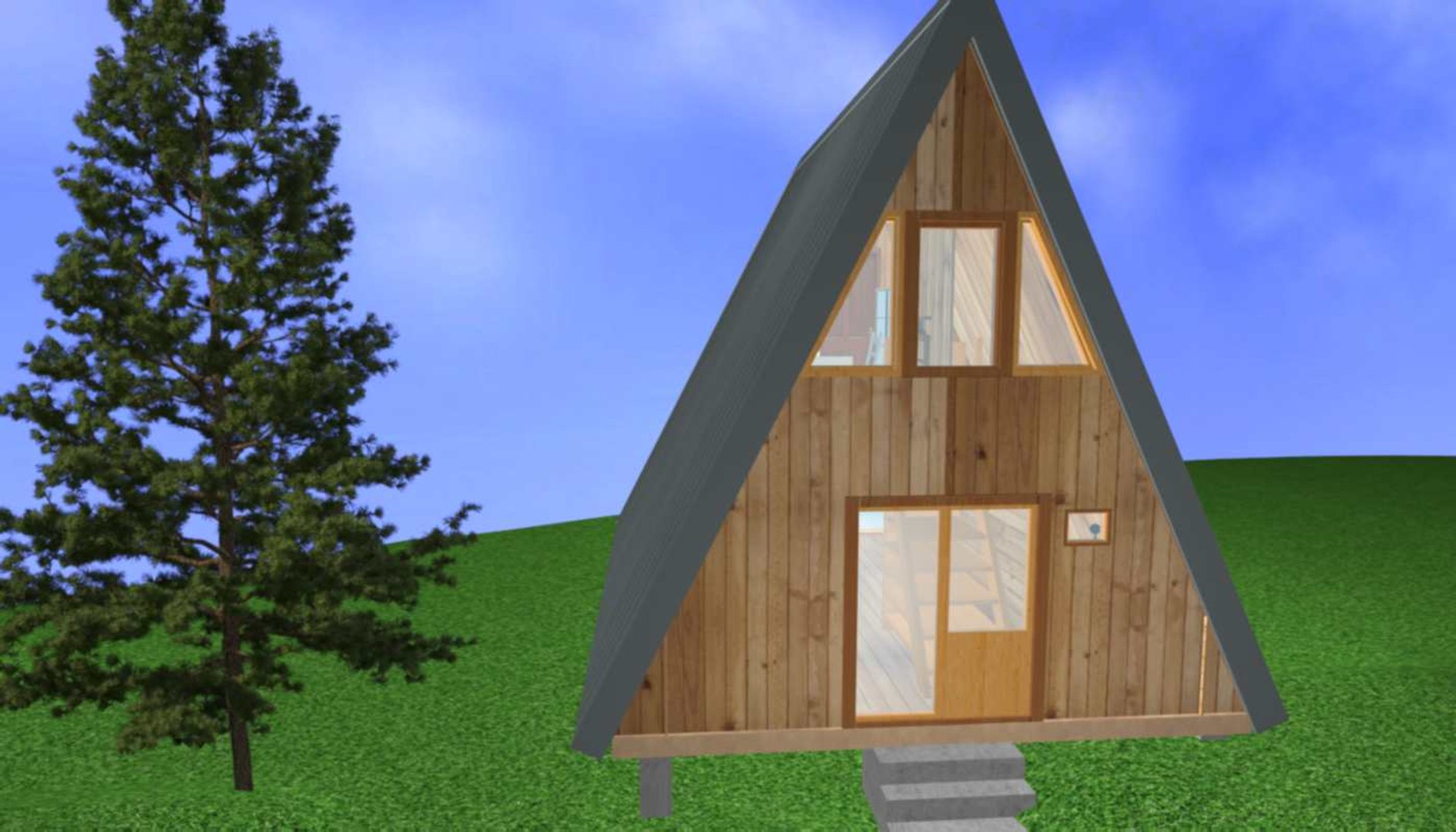 Triangular Mountain House 3D Model - TurboSquid 1882658