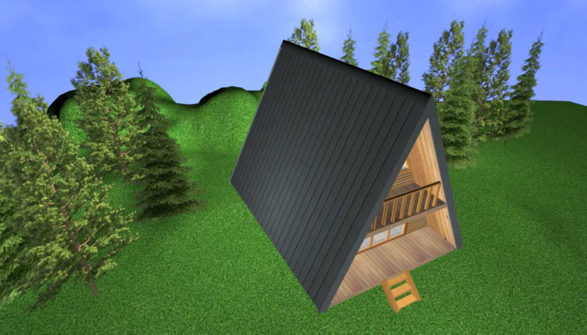 Triangular Mountain House 3D Model - TurboSquid 1882658