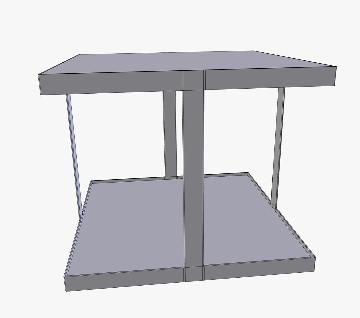 Industrial Square Table 3d Model