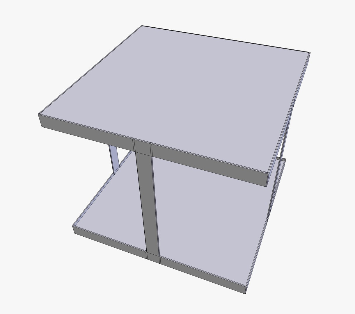 Industrial Square Table 3d Model