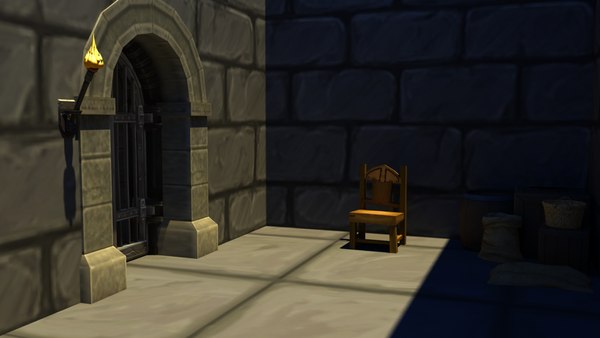 castle interior 3d obj