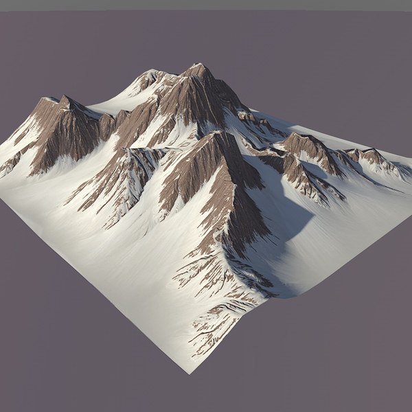 3dsmax snowy mountain