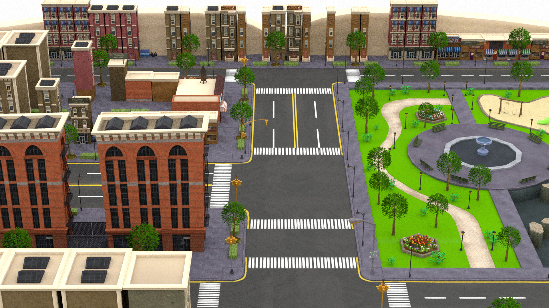 3D Model Environment Small City - TurboSquid 2375985