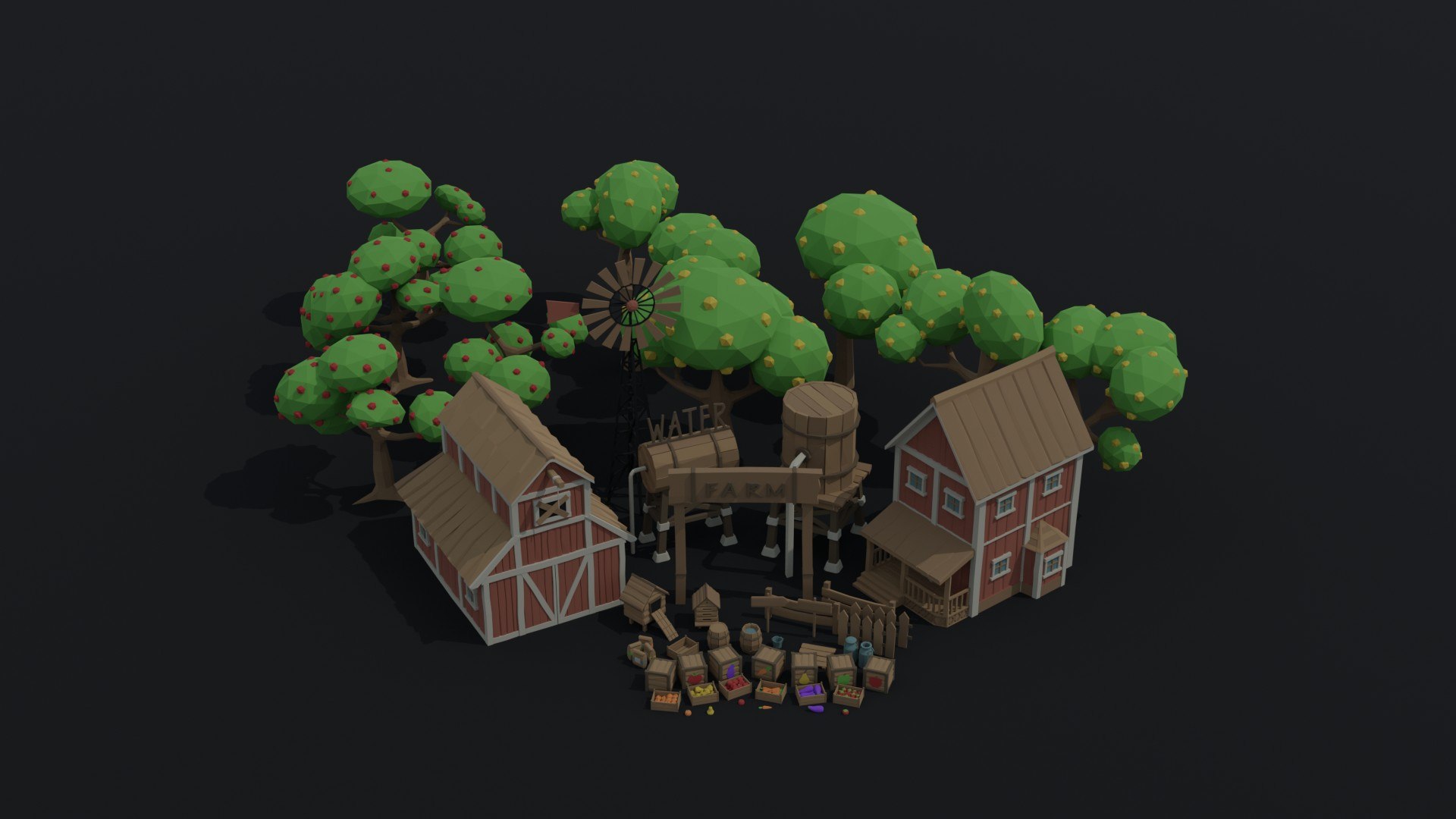 Cartoon farm asset 3D model - TurboSquid 1660092