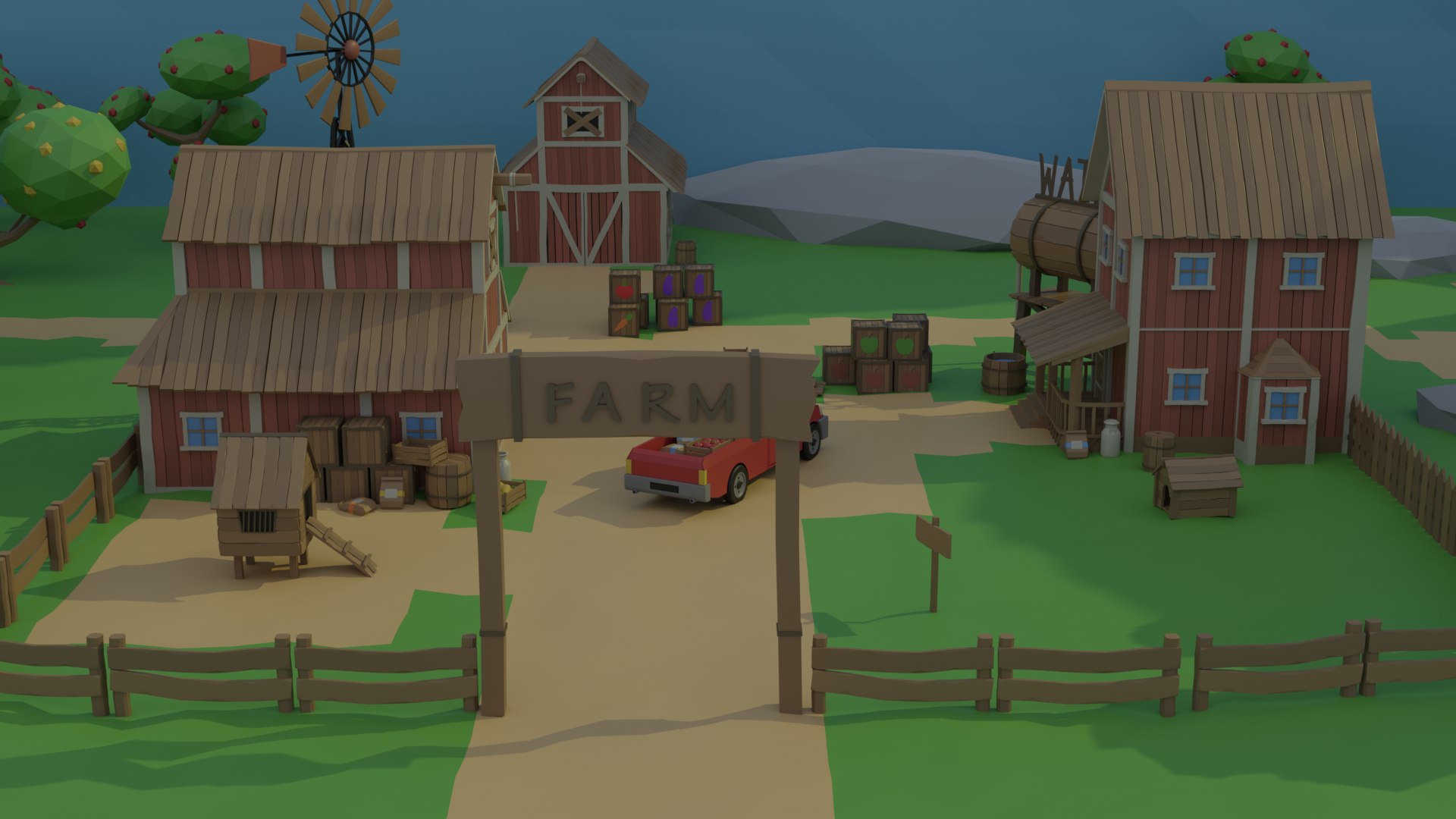 Cartoon farm asset 3D model - TurboSquid 1660092