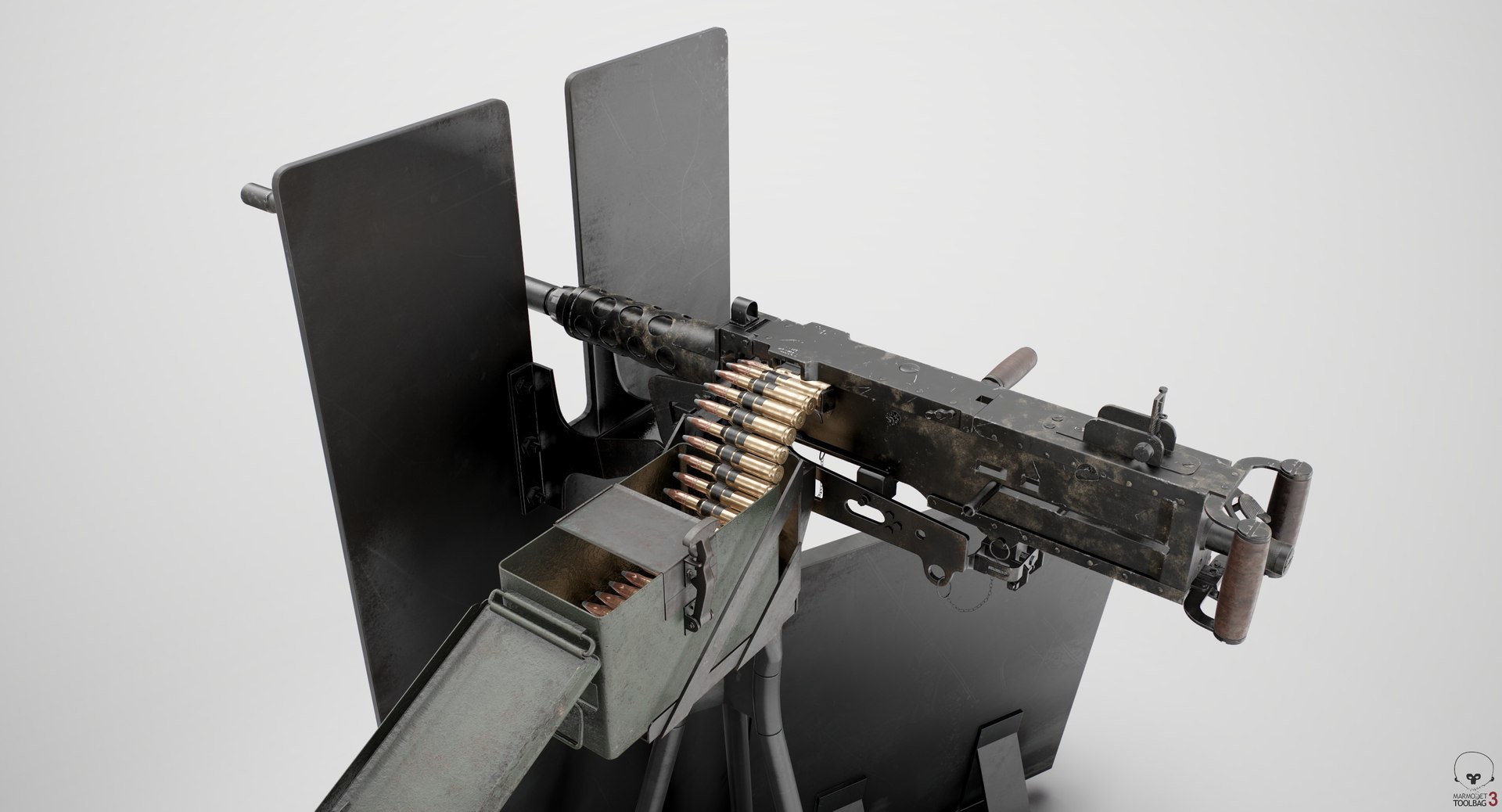 3D m2hb browning machine gun - TurboSquid 1337618