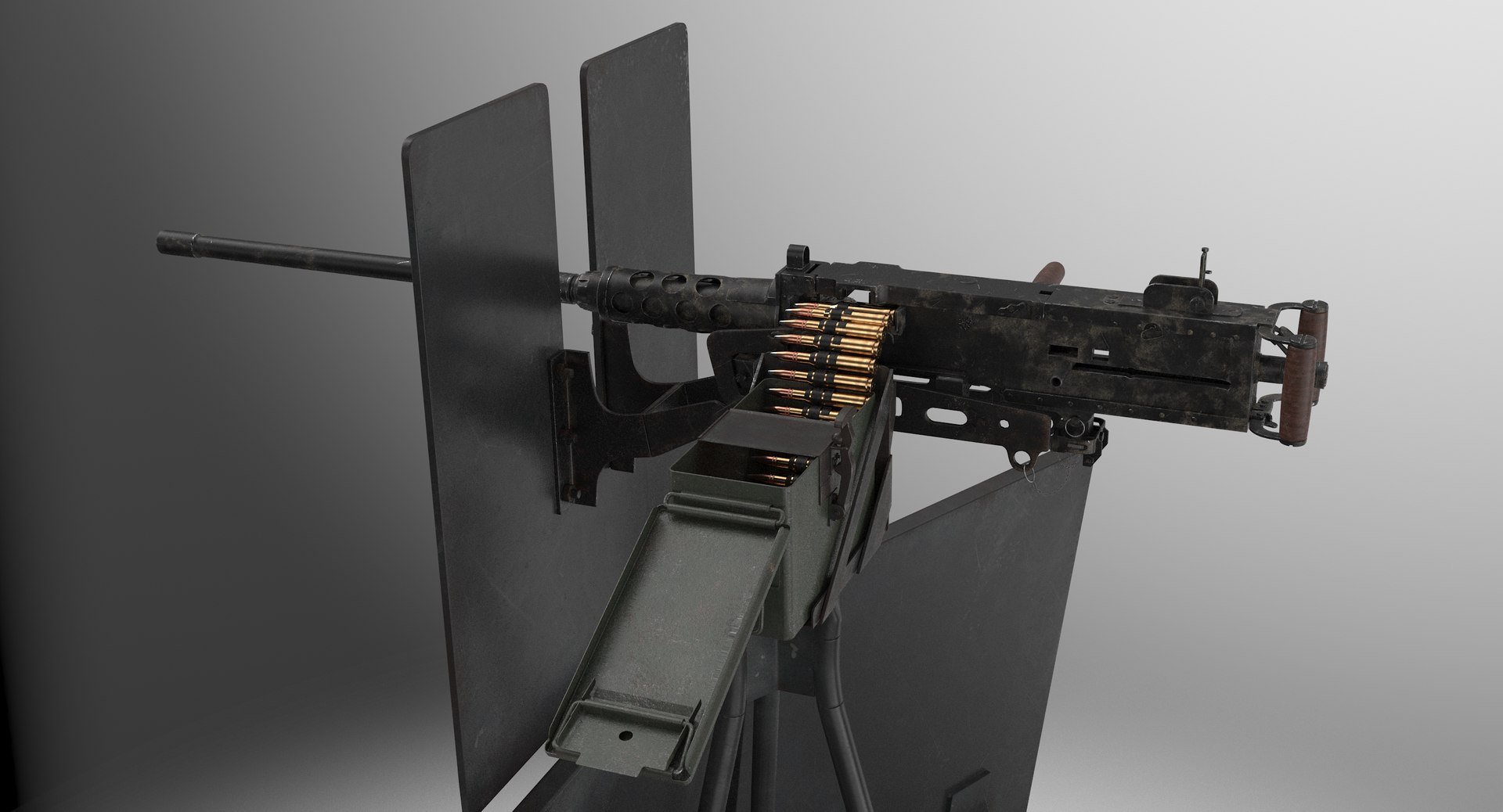 3D m2hb browning machine gun - TurboSquid 1337618