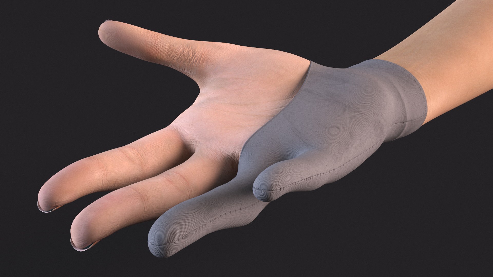 3D Grey Drawing Glove On Hand Model - TurboSquid 2123867