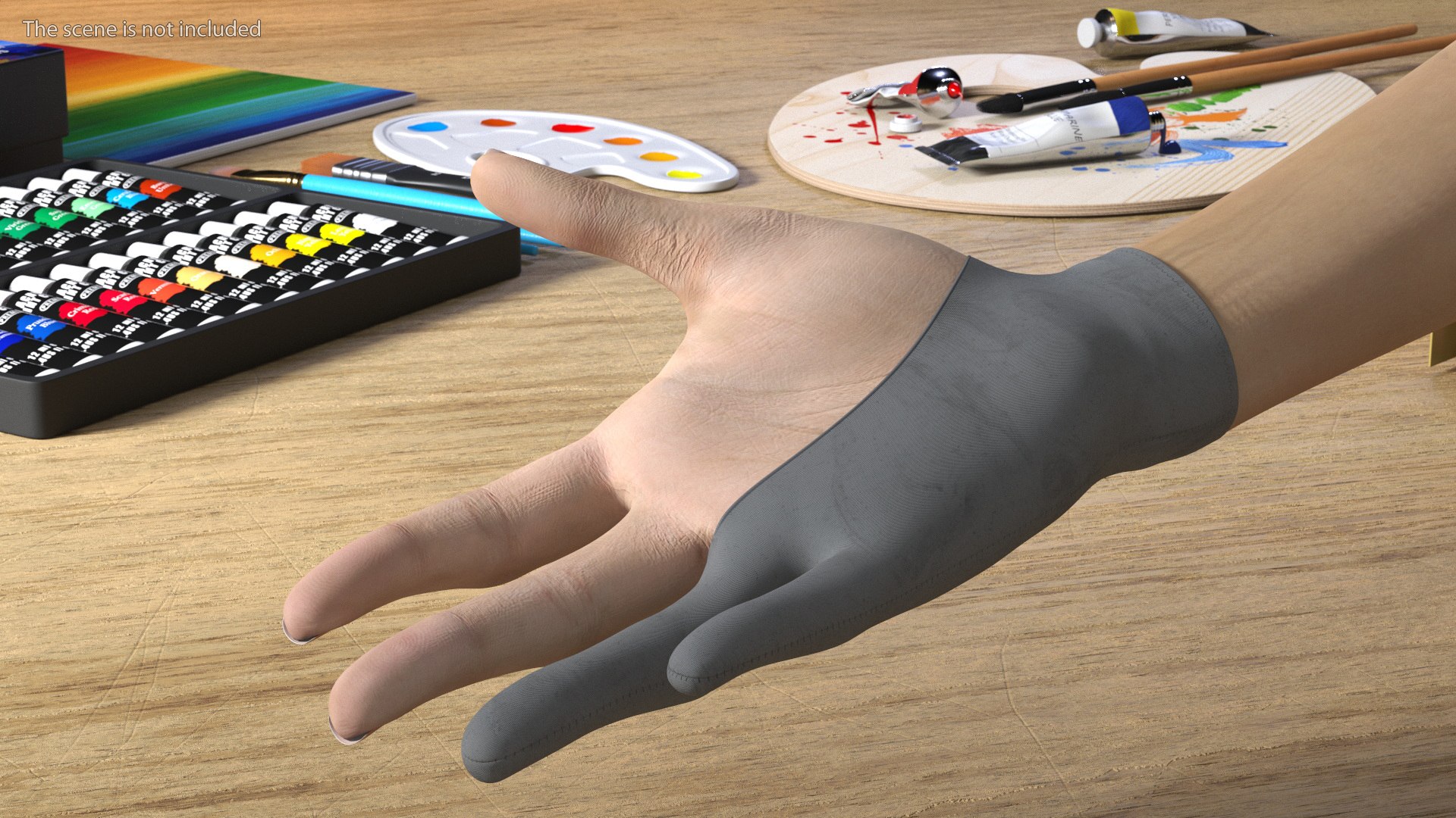 3D Grey Drawing Glove On Hand Model - TurboSquid 2123867