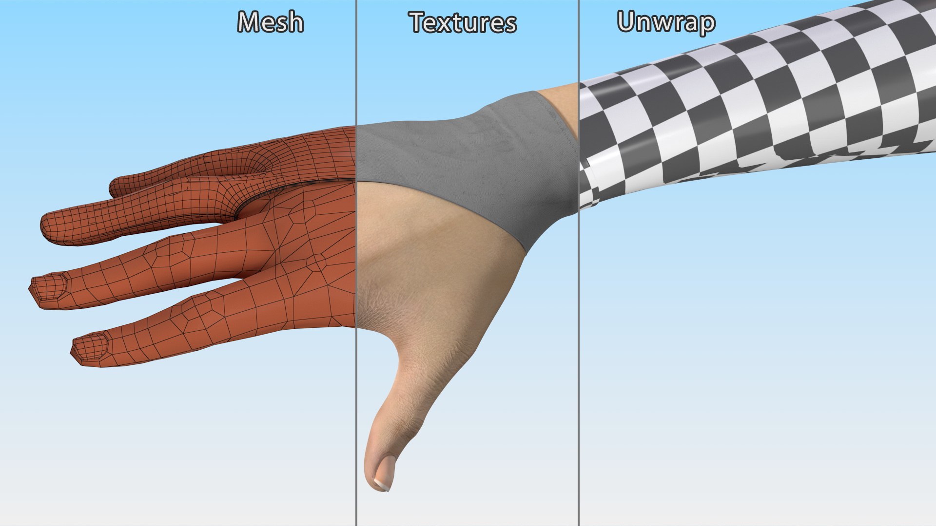 3D Grey Drawing Glove On Hand Model - TurboSquid 2123867