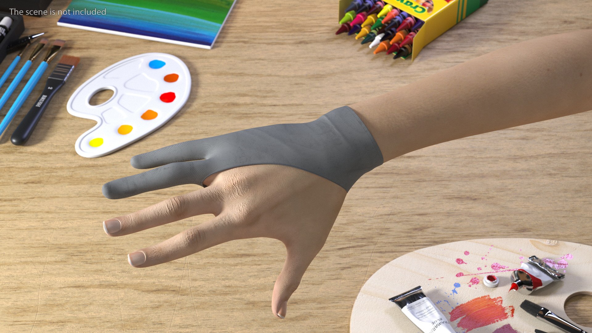 3D Grey Drawing Glove On Hand Model - TurboSquid 2123867