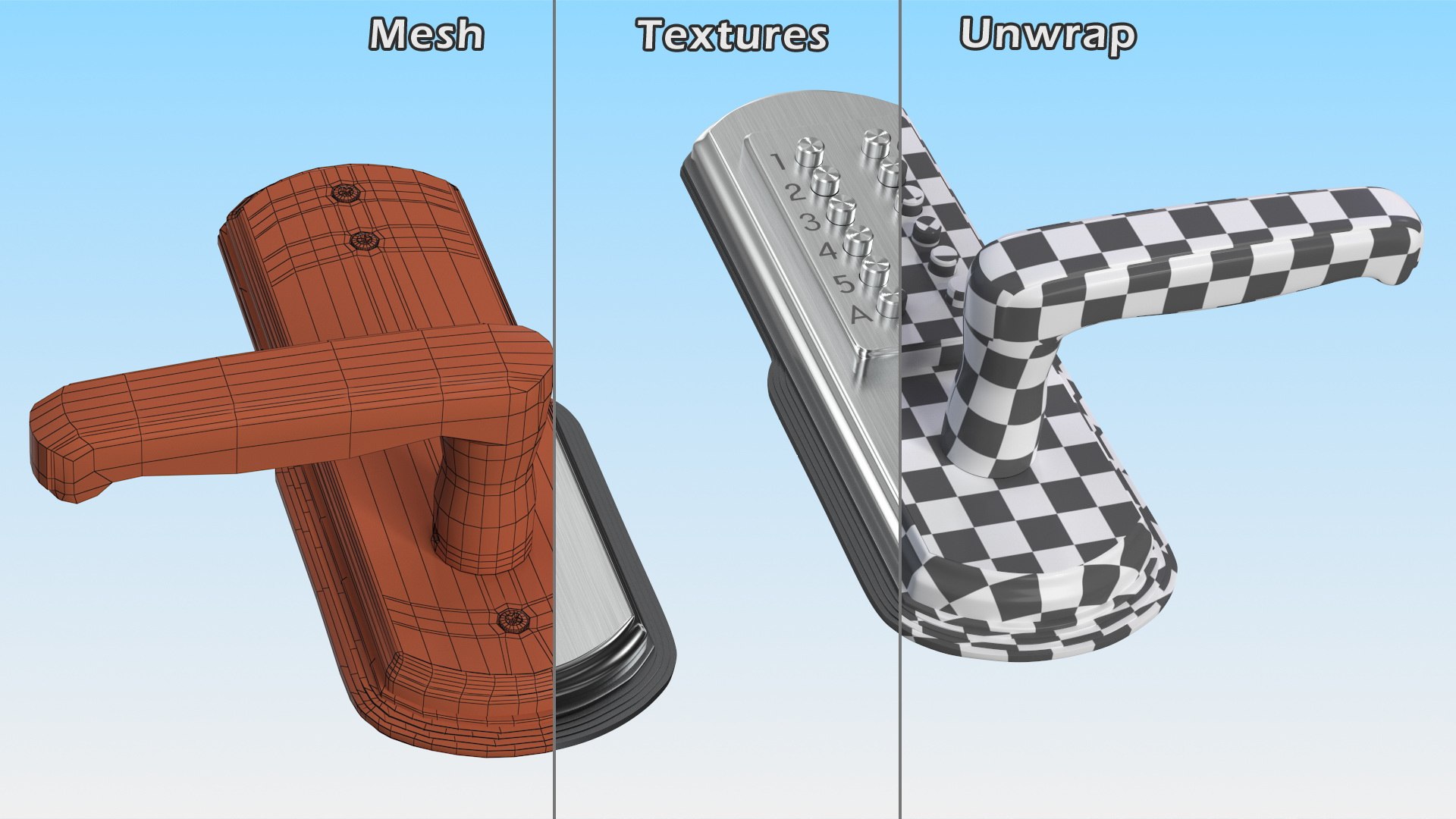 Push Button Door Lock Silver 3D Model - TurboSquid 1889252