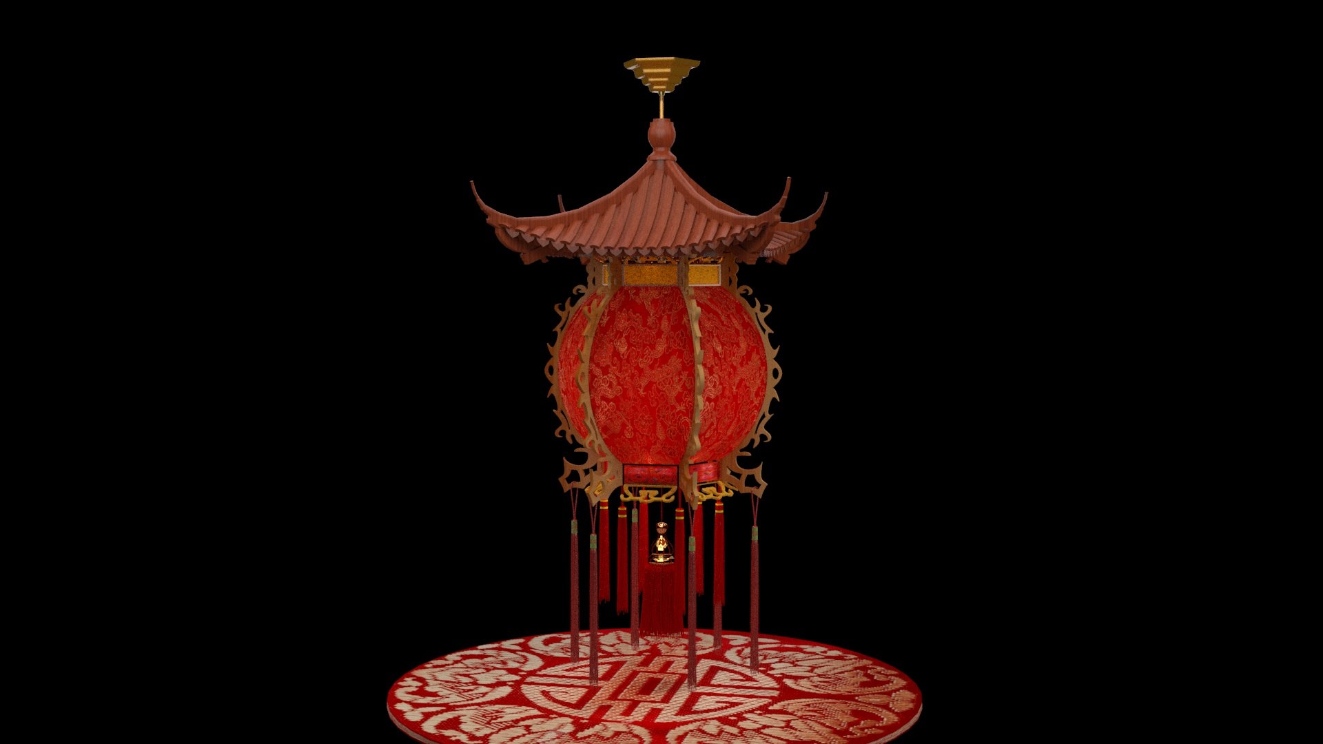 Chinese Red Palace Lantern Model - TurboSquid 2306021