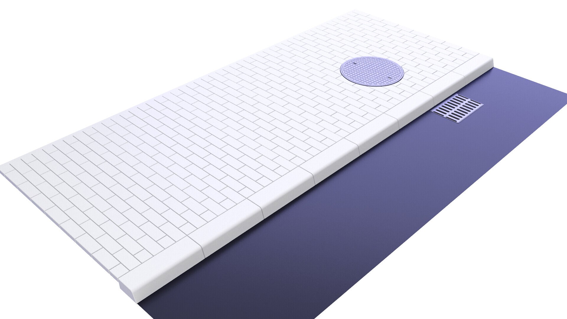 3D Model Brick Pavement Sidewalk 8 - TurboSquid 2000703