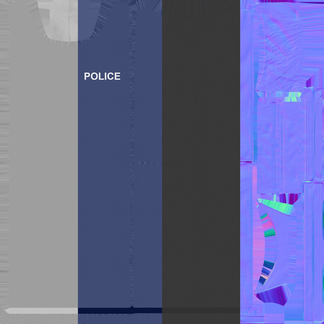 Female Crew Neck Folded Dark Blue Police 02 3D model - TurboSquid 1758945