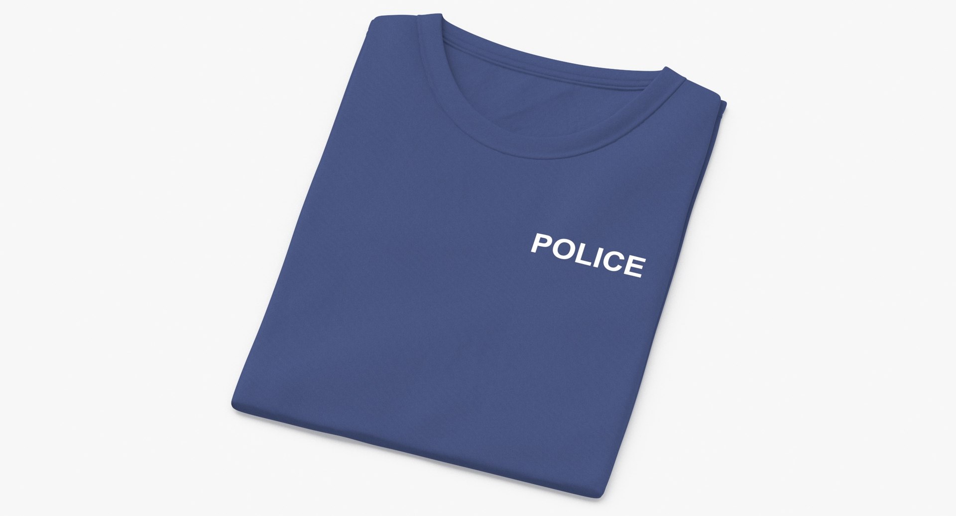 Female Crew Neck Folded Dark Blue Police 02 3D model - TurboSquid 1758945