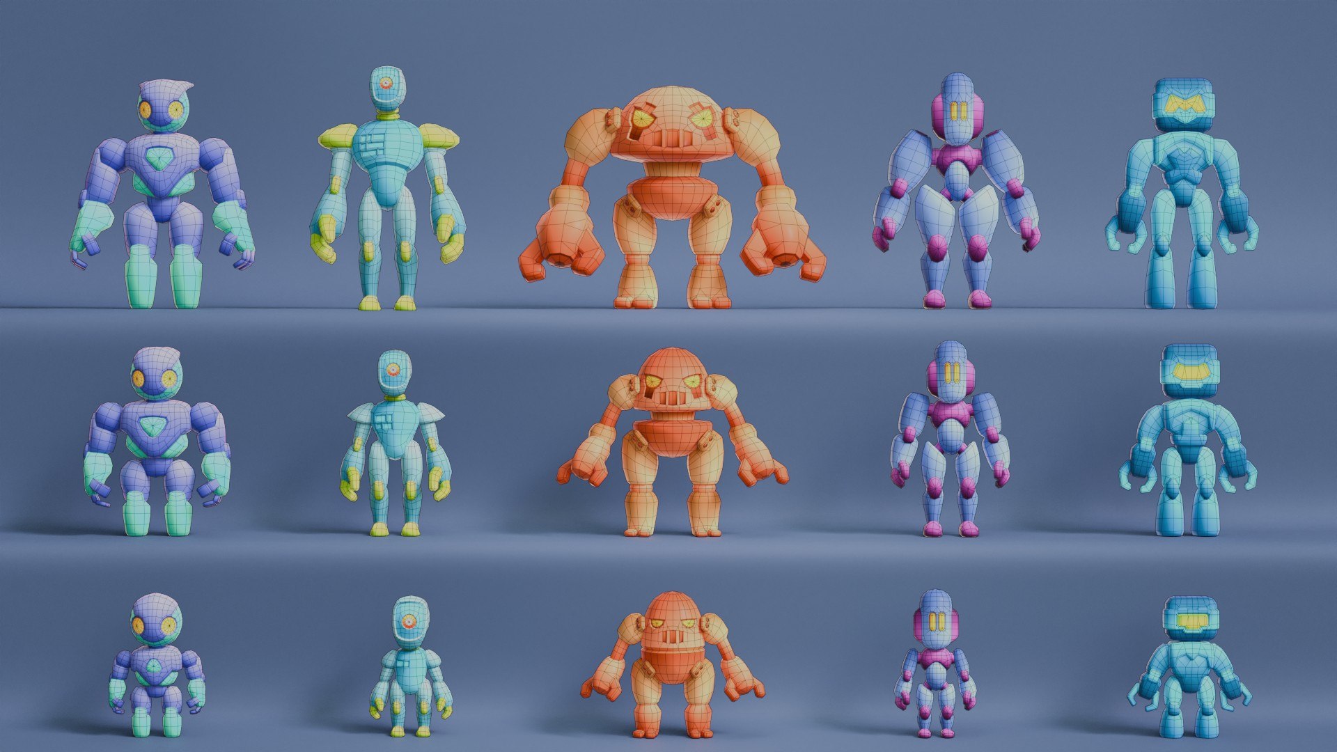 3D model Cartoon Robots Pack 02 - TurboSquid 2157031
