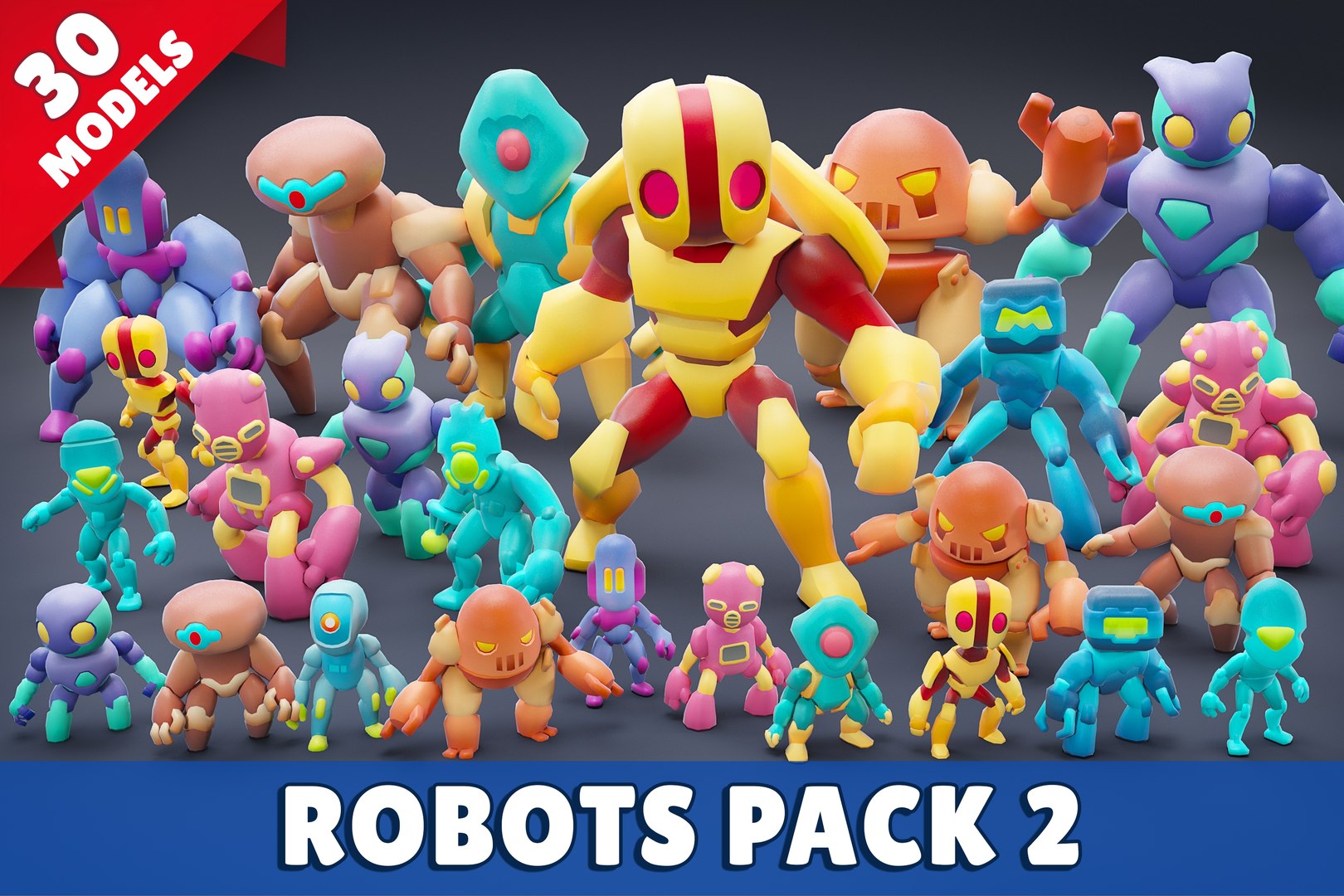3D model Cartoon Robots Pack 02 - TurboSquid 2157031