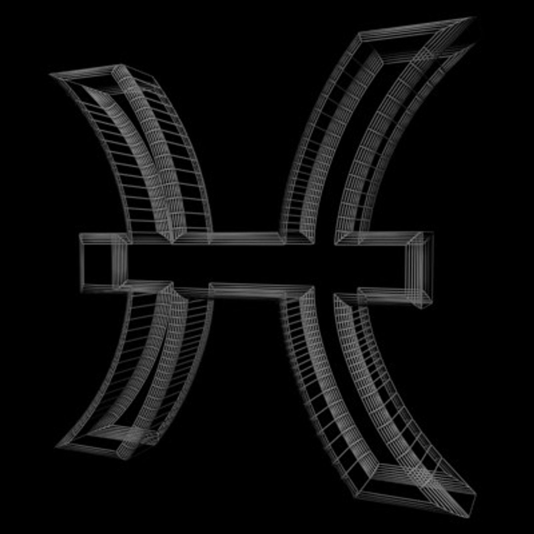 pisces zodiac sign 3d max