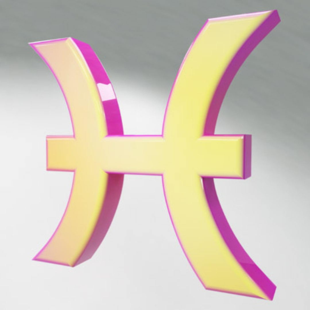 pisces zodiac sign 3d max