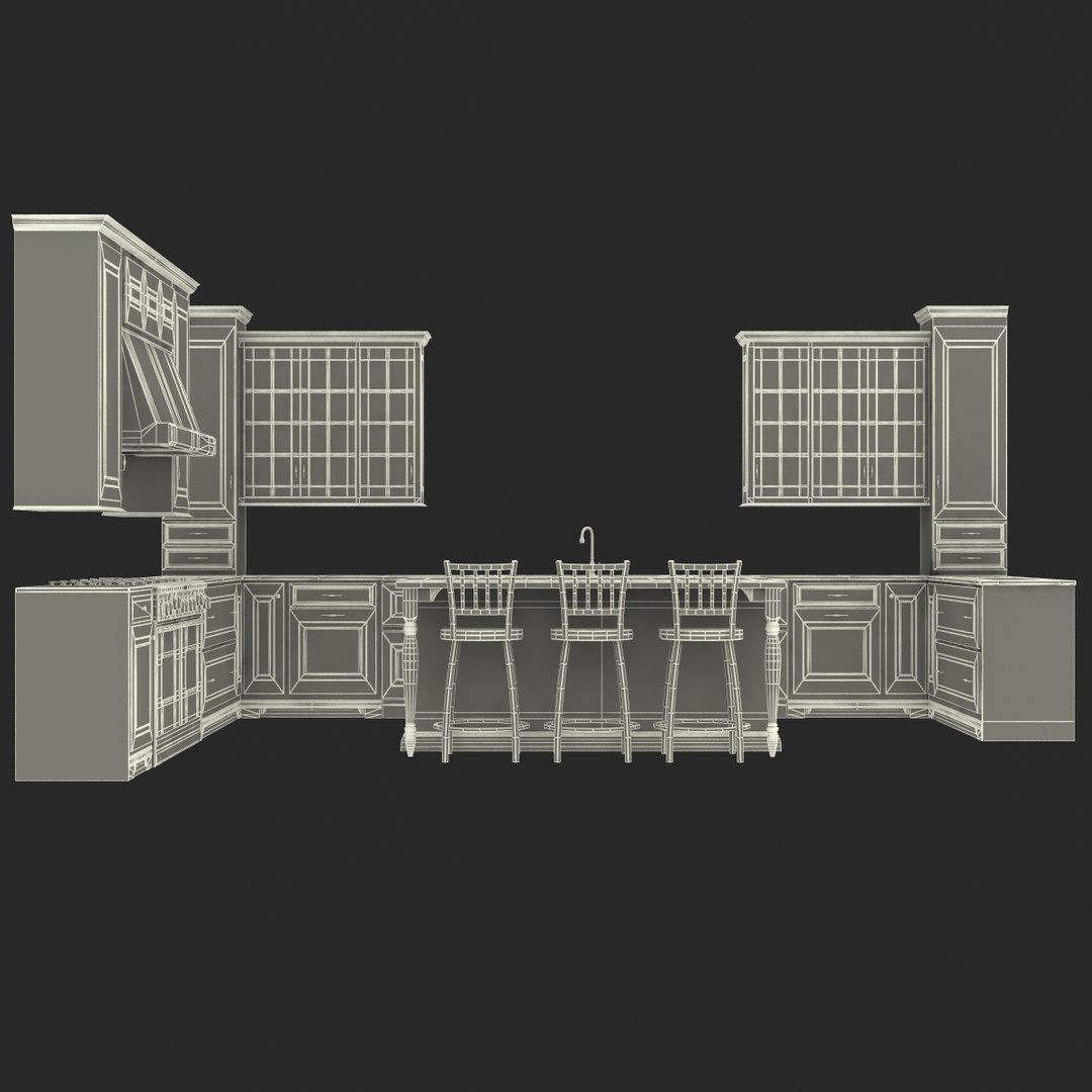 3ds max kitchen scene