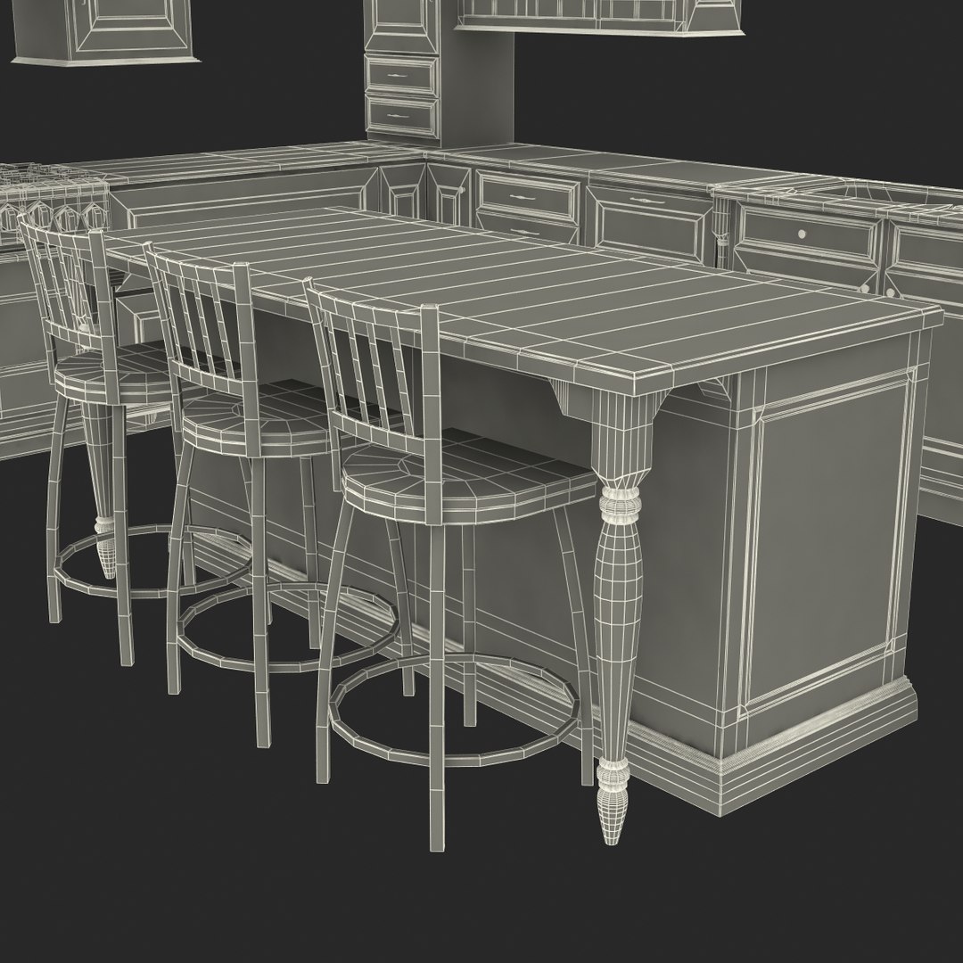 3ds max kitchen scene