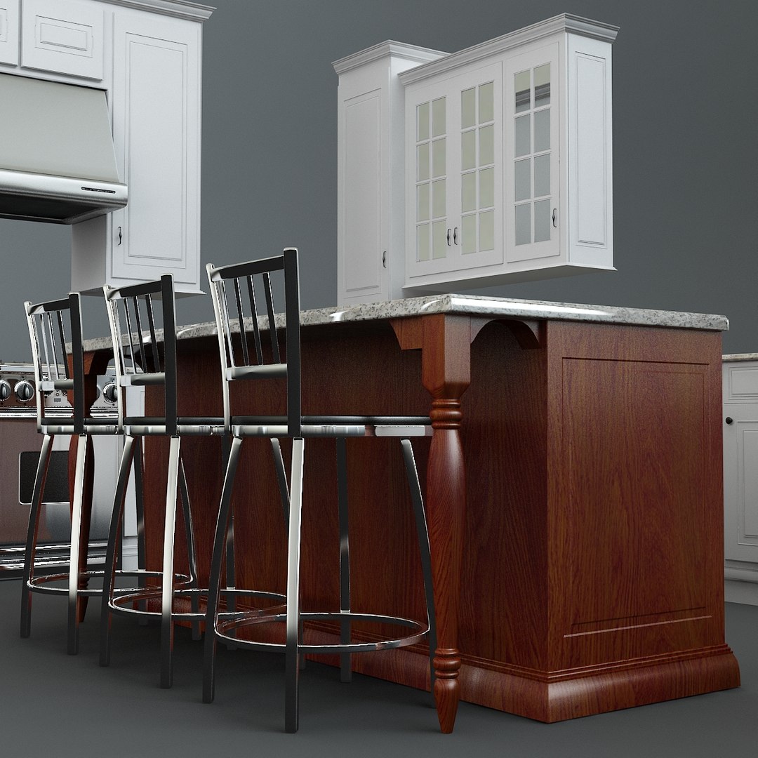 3ds max kitchen scene