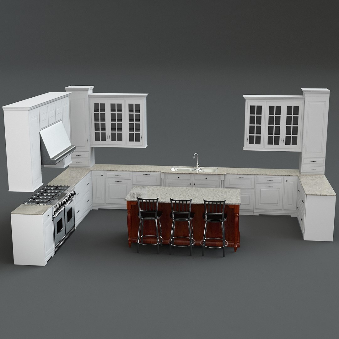 3ds max kitchen scene