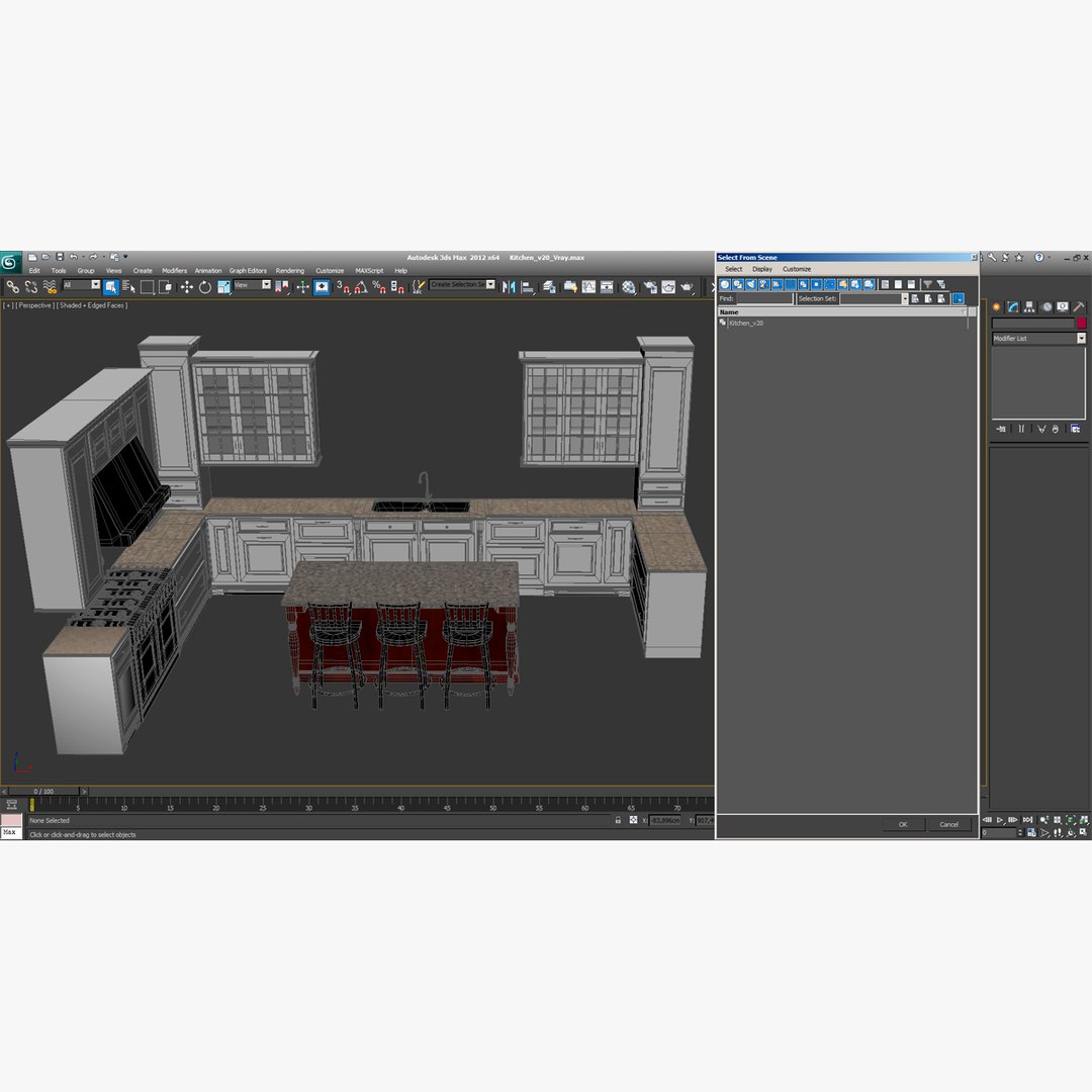 3ds max kitchen scene