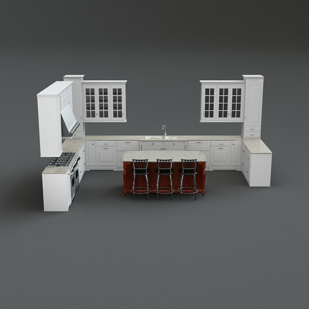 3ds max kitchen scene