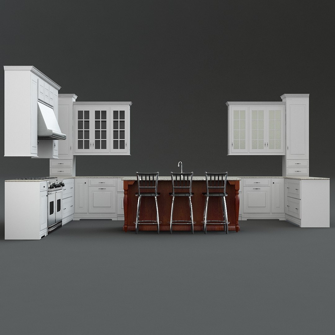 3ds max kitchen scene