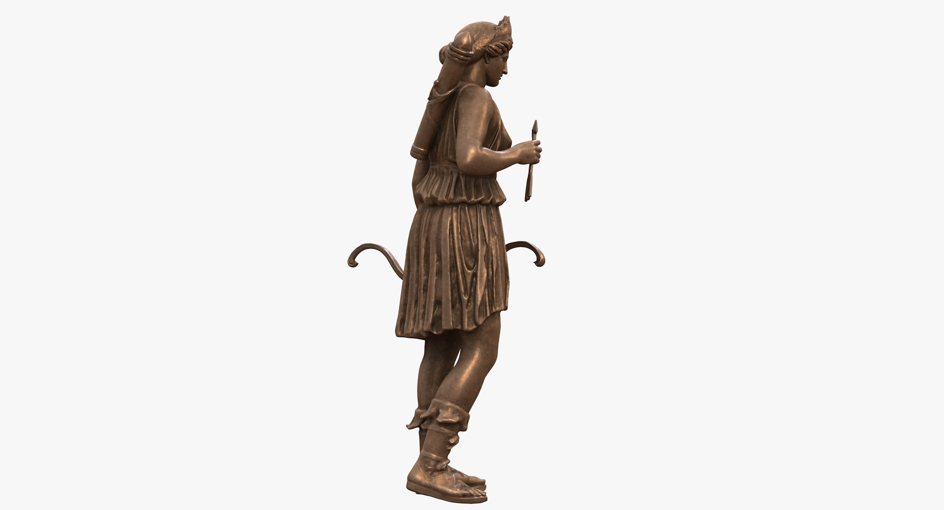 3D Model Artemis Statue Bronze - TurboSquid 2129675