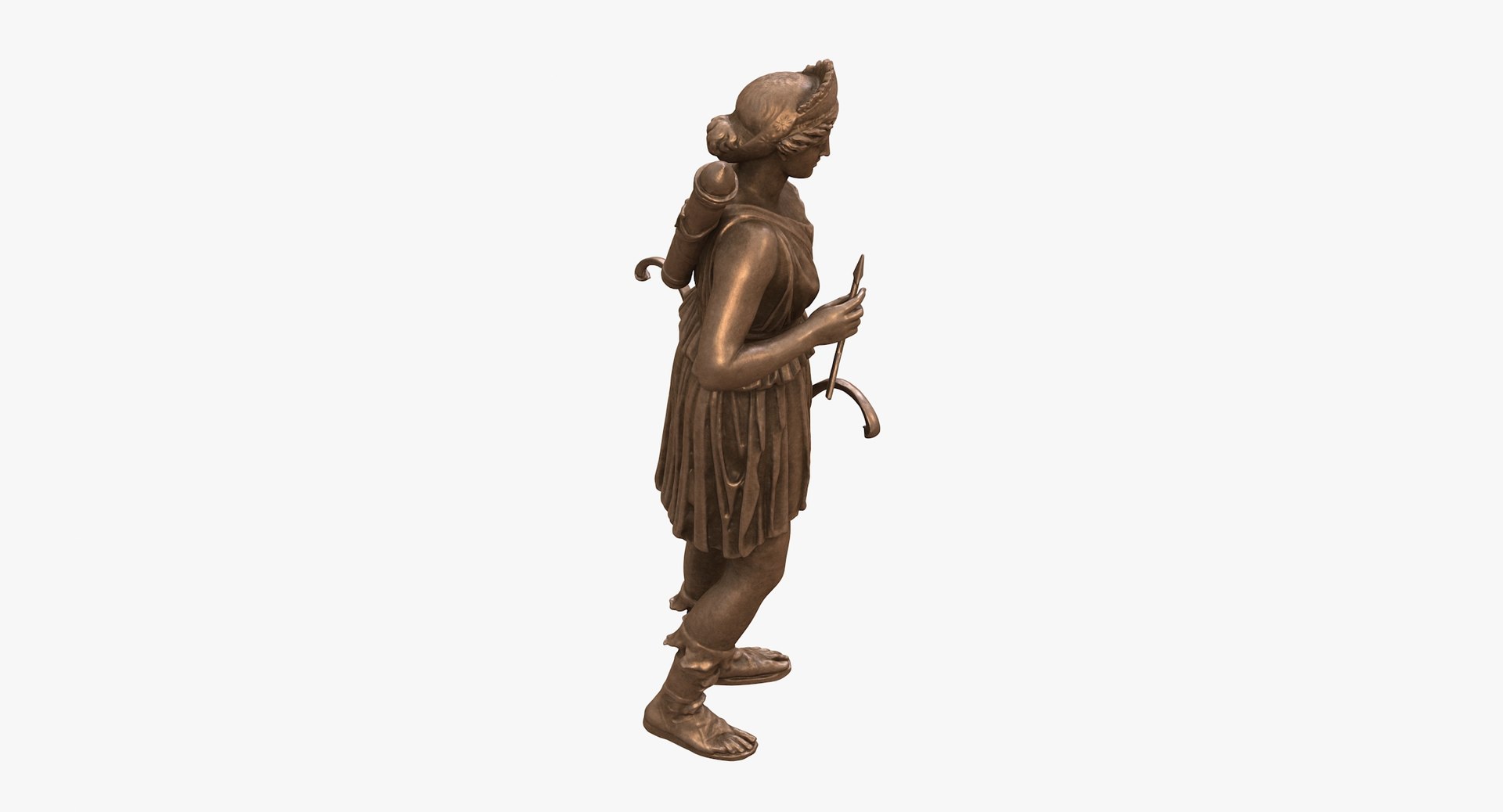 3D model Artemis Statue Bronze - TurboSquid 2129675