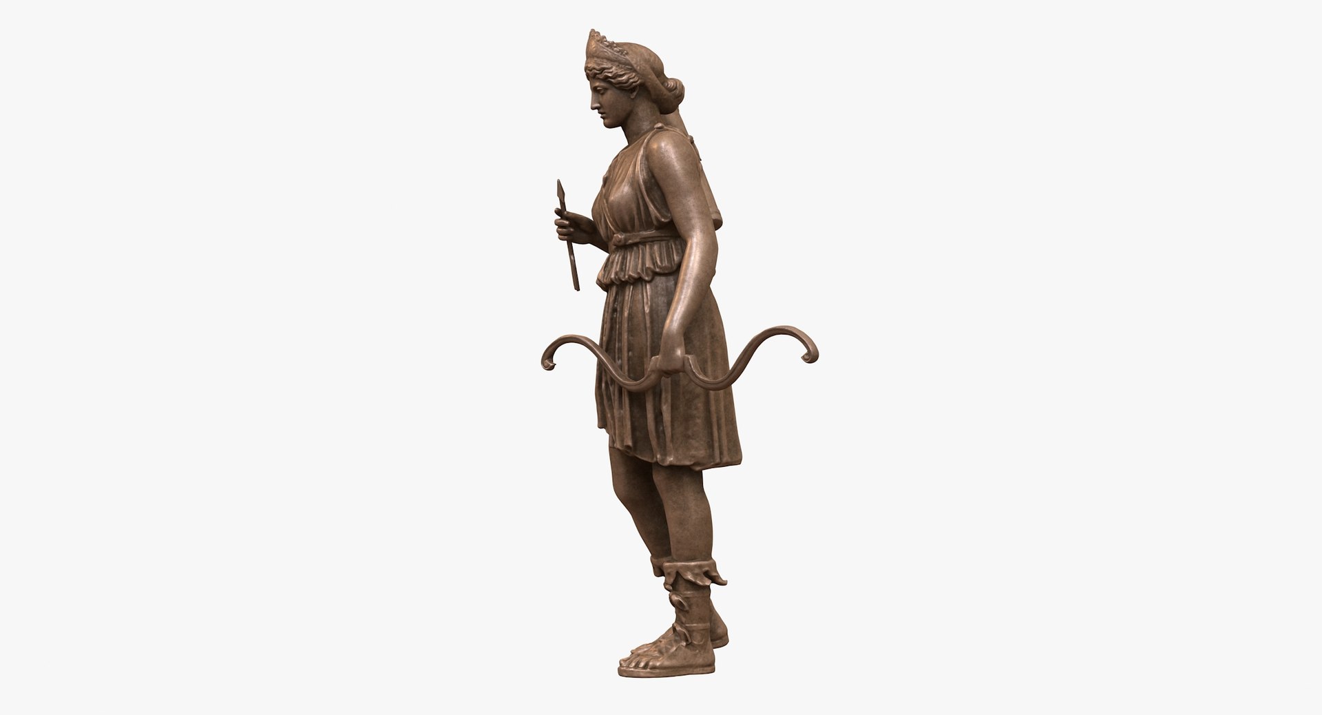 3D Model Artemis Statue Bronze - TurboSquid 2129675