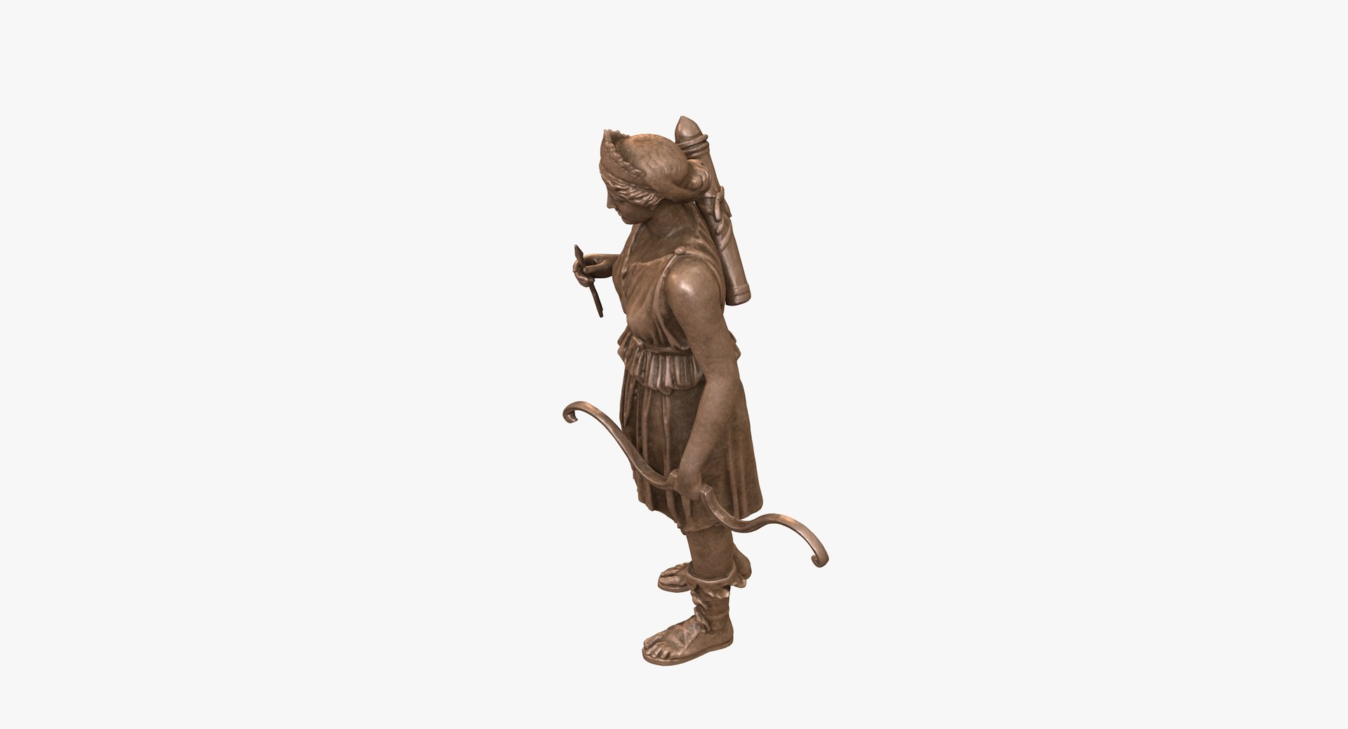 3D model Artemis Statue Bronze - TurboSquid 2129675