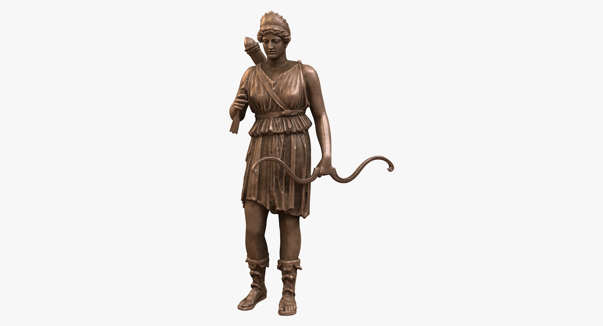 3D Model Artemis Statue Bronze - TurboSquid 2129675