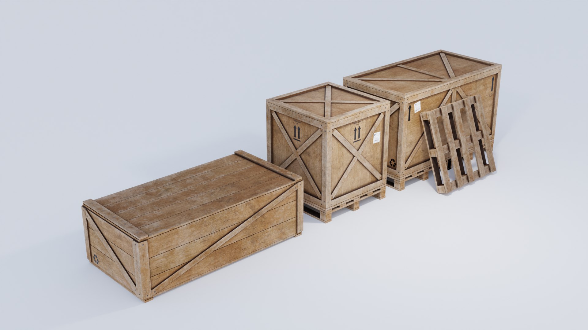 Wooden Crates And Pallet 4K 3D Model - TurboSquid 2053047