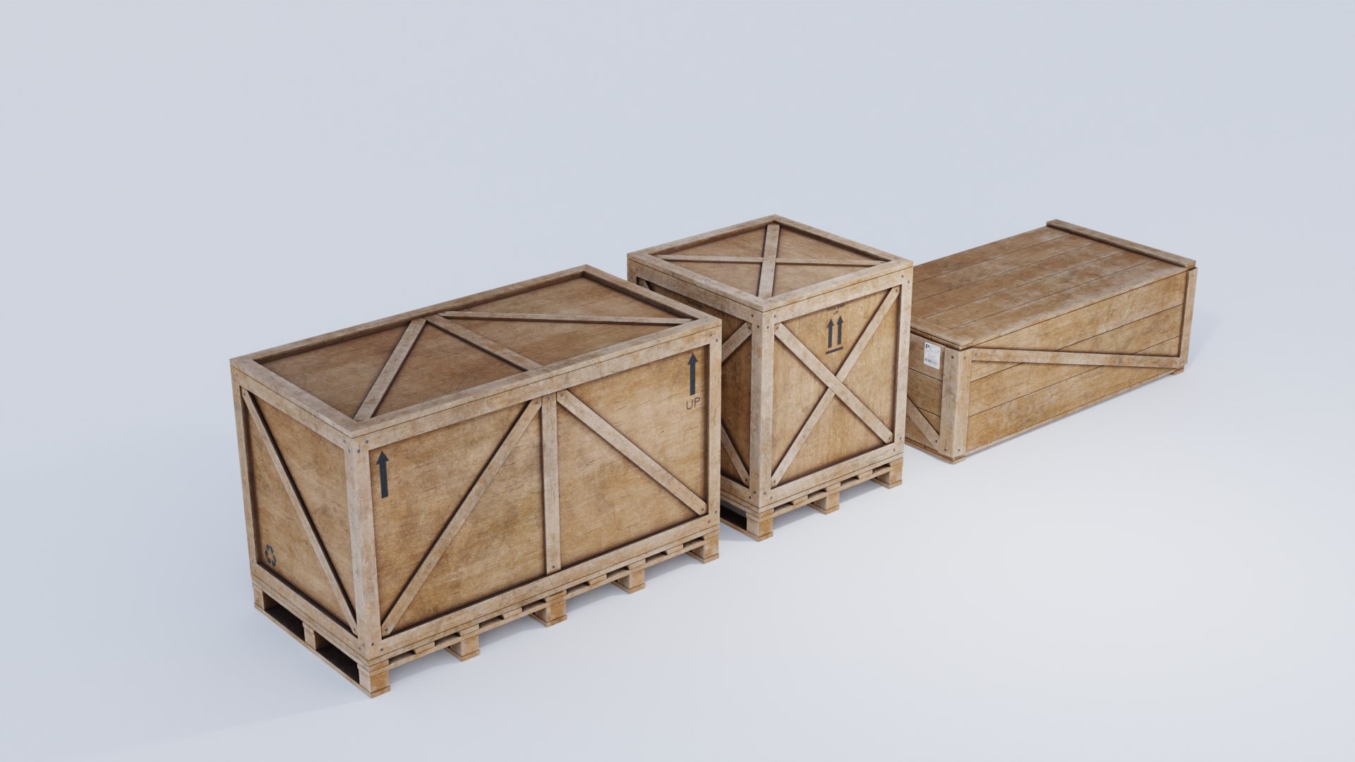 Wooden Crates And Pallet 4K 3D Model - TurboSquid 2053047