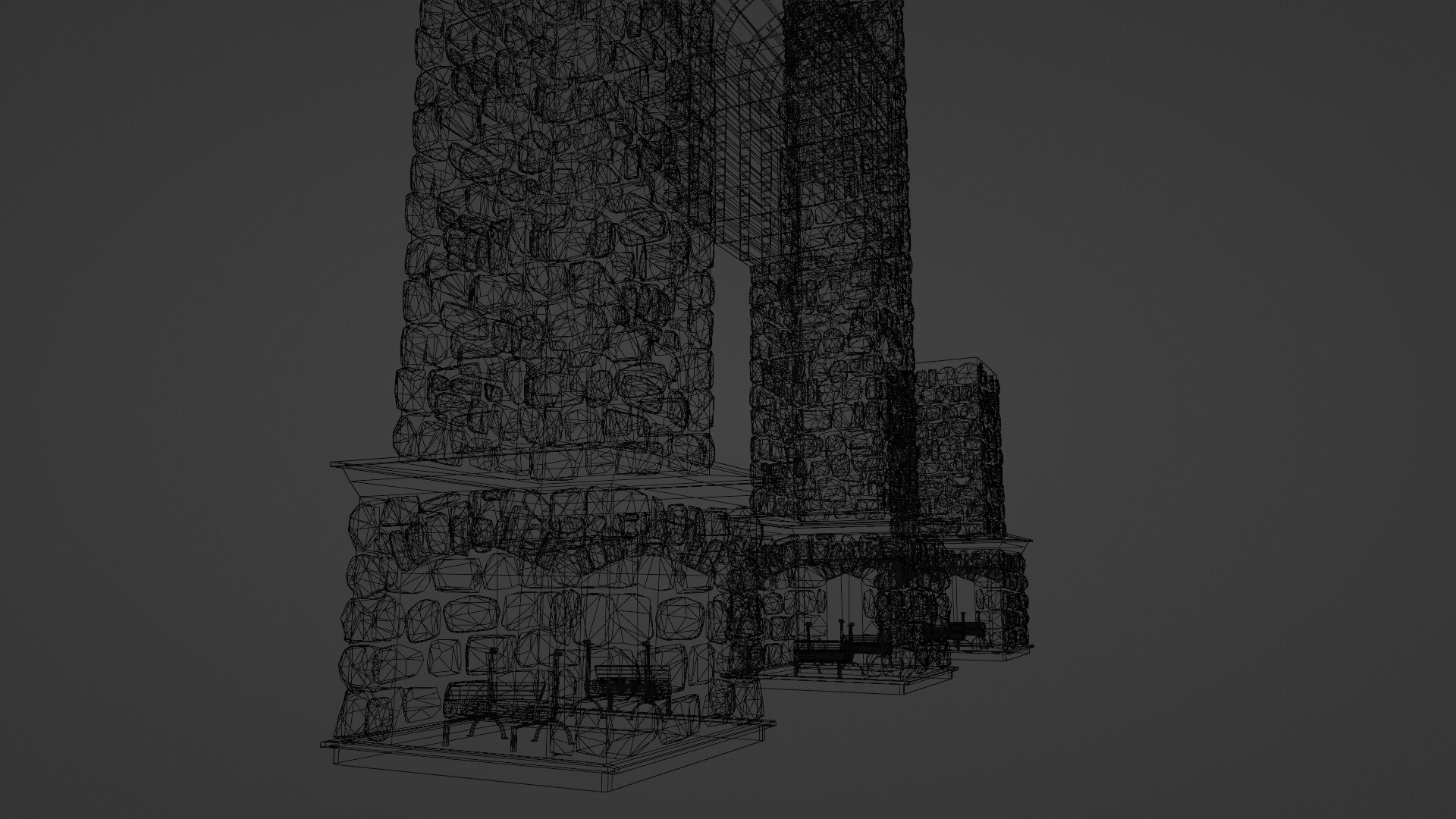 Low poly stone fireplace 3D model - TurboSquid 2124367