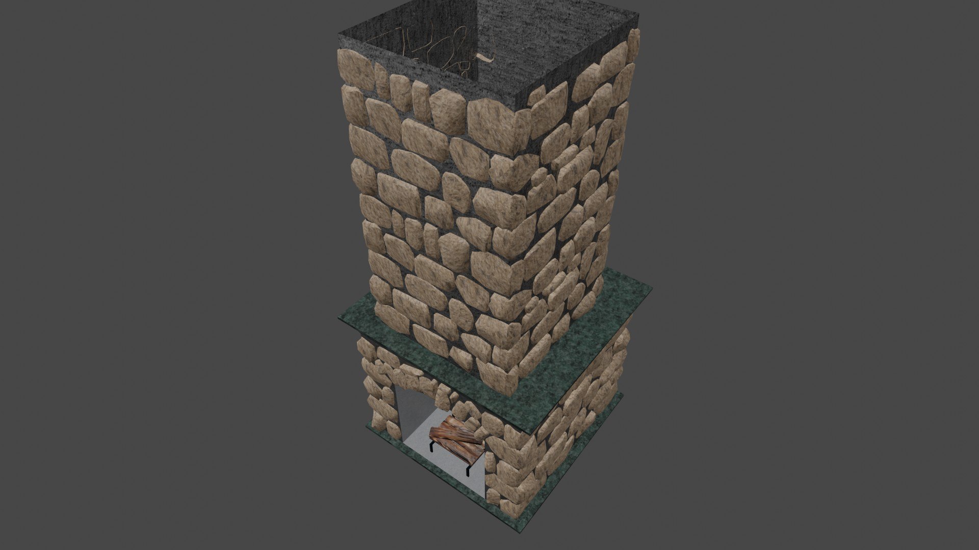 Low poly stone fireplace 3D model - TurboSquid 2124367