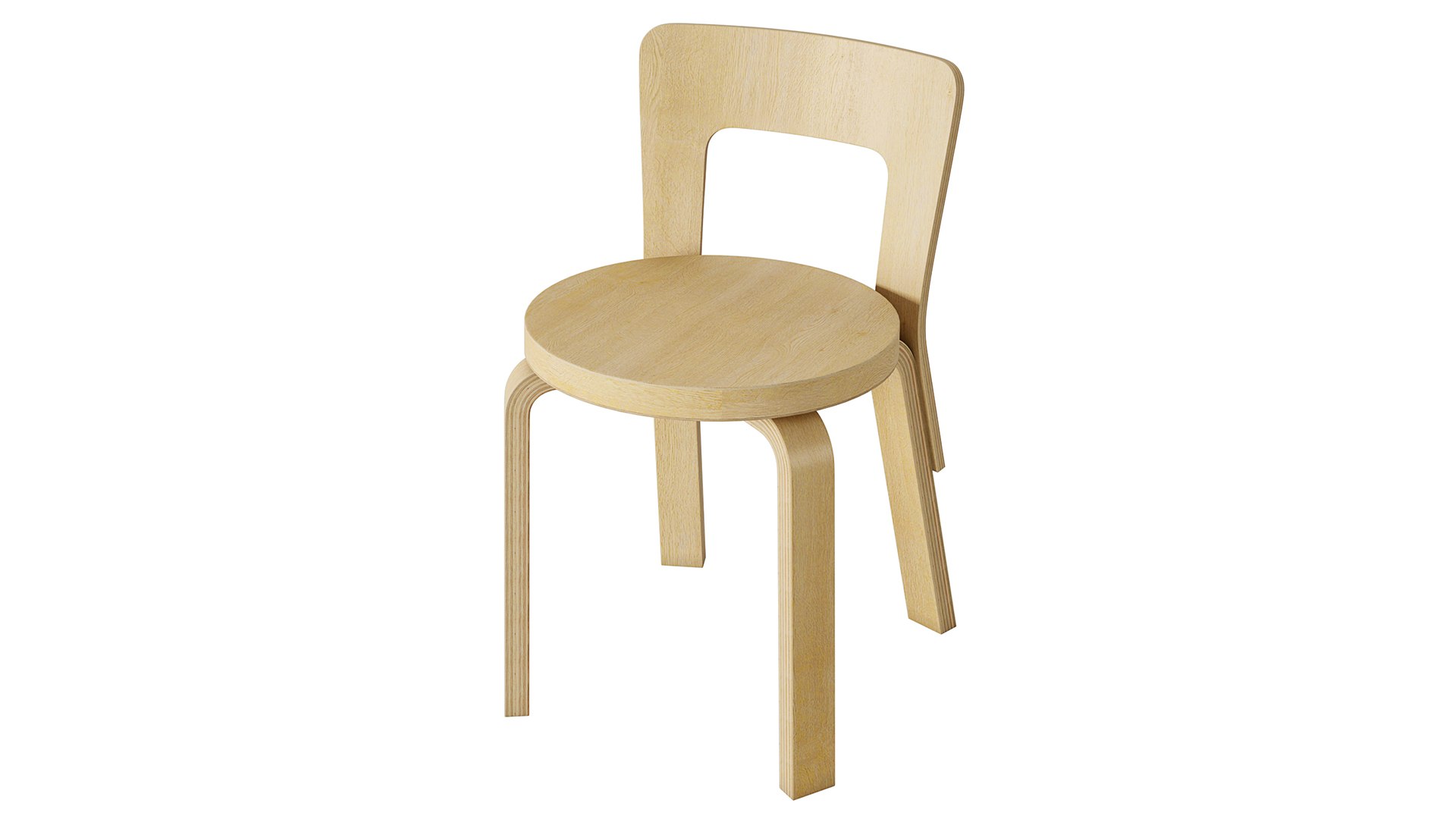 Aalto USA Artek Alvar Aalto Childrens Chair N65 3D Model - TurboSquid ...