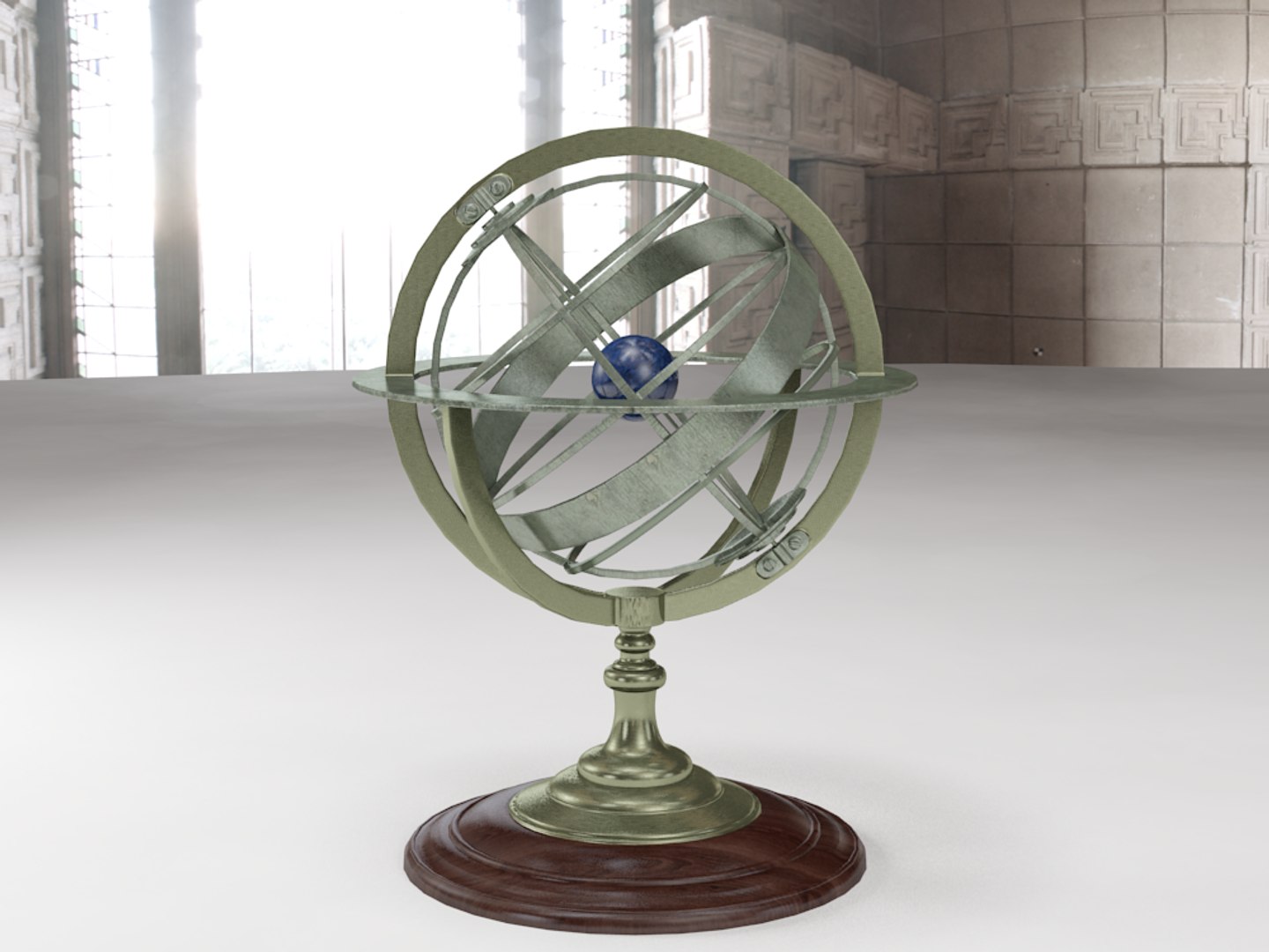 decorative nautical compass 3d model