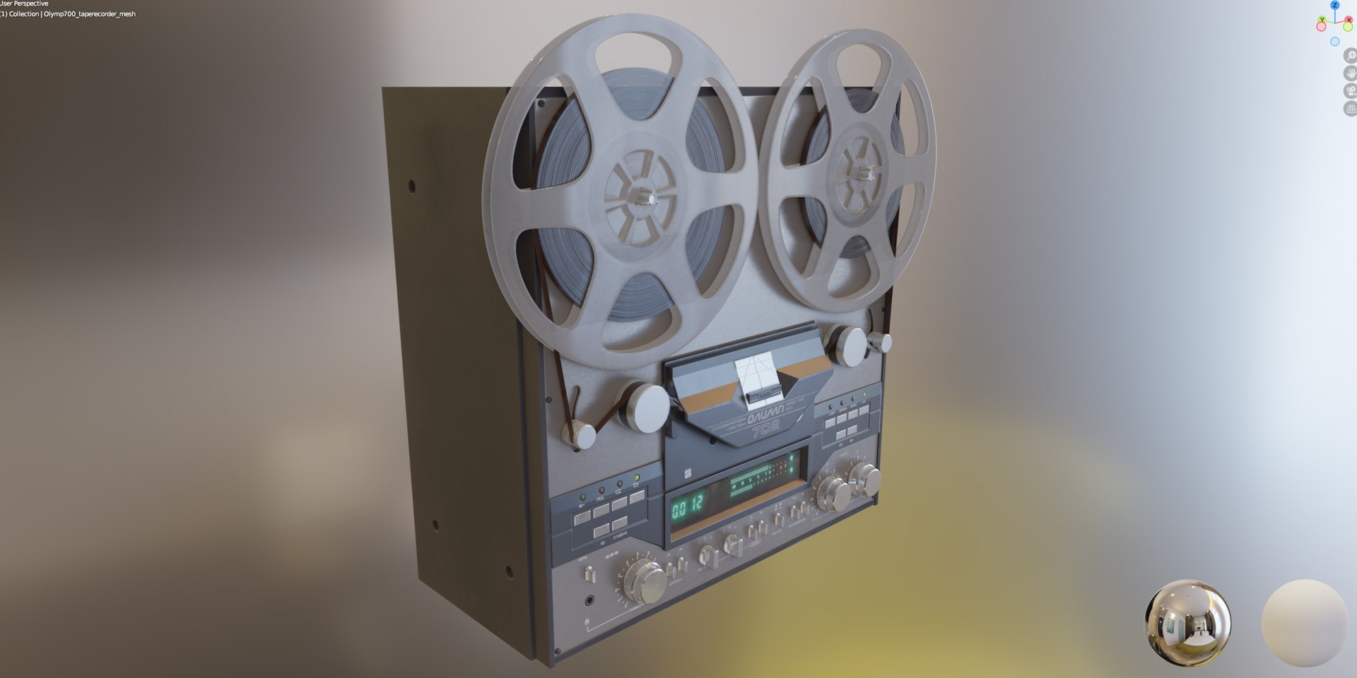3D Reel-to-reel Tape Recorder Olympus 702 Model - TurboSquid 2205153