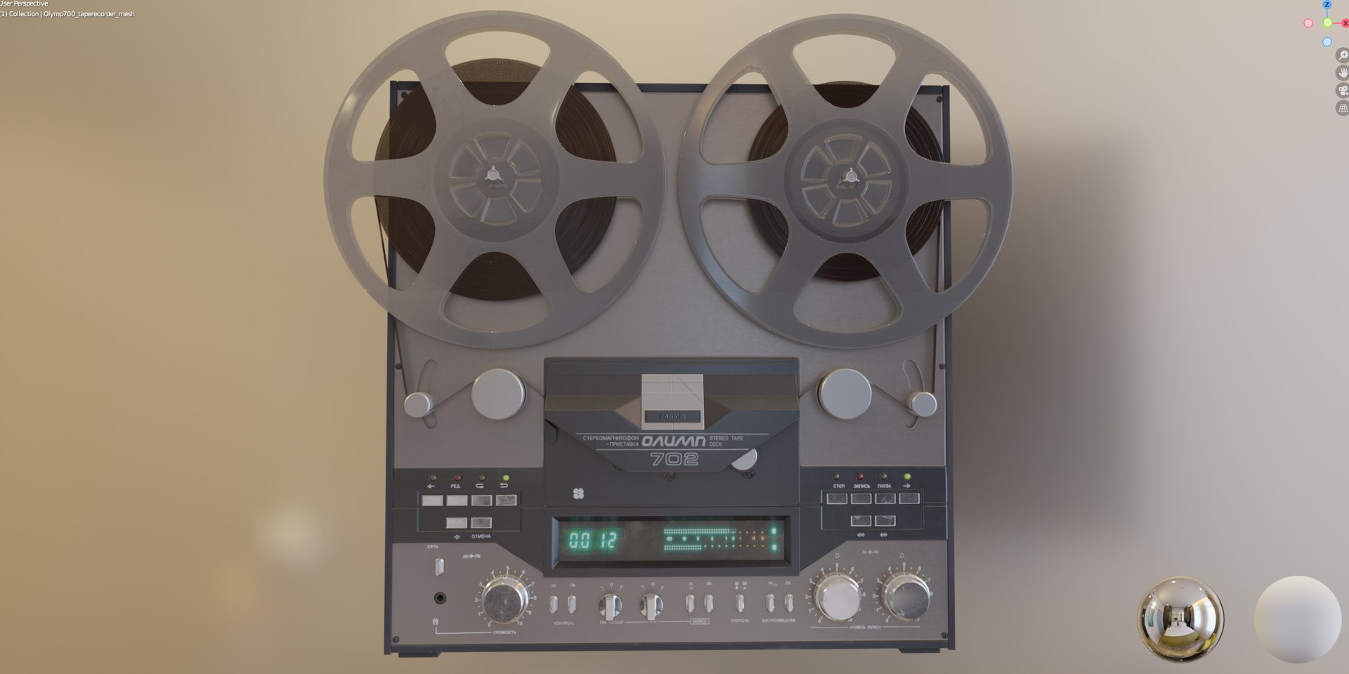 3D Reel-to-reel Tape Recorder Olympus 702 Model - TurboSquid 2205153