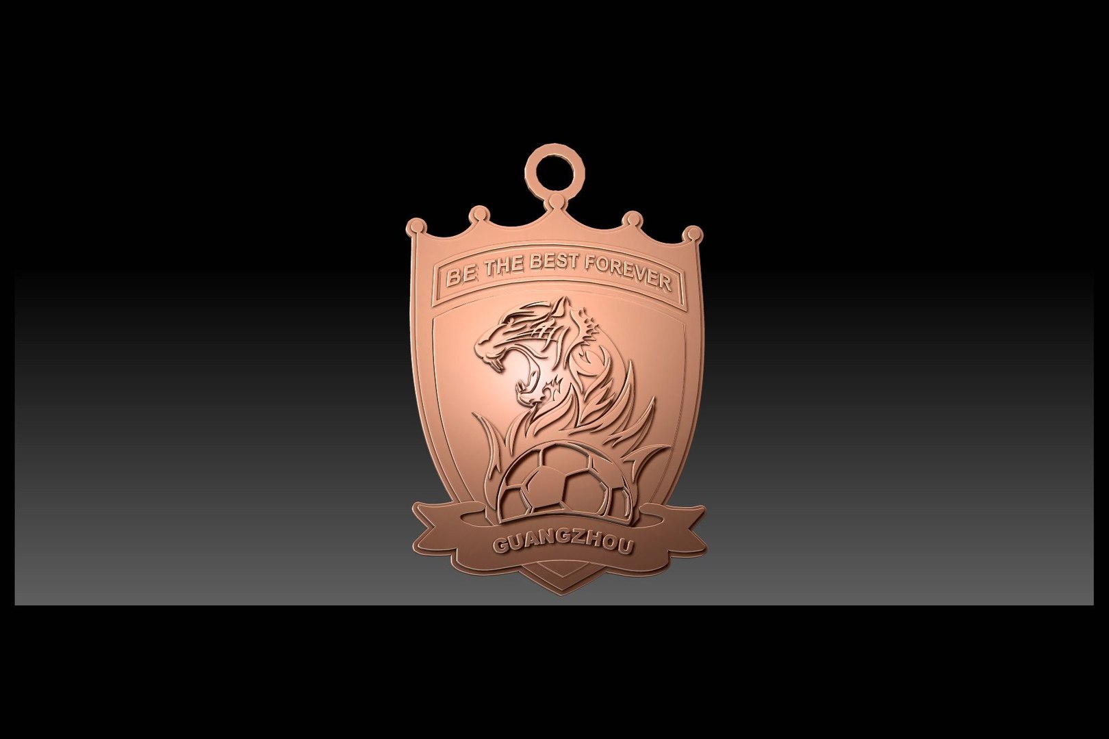 3D Guangzhou Evergrande FC Logo Shield Printable Keychan And Renderable ...