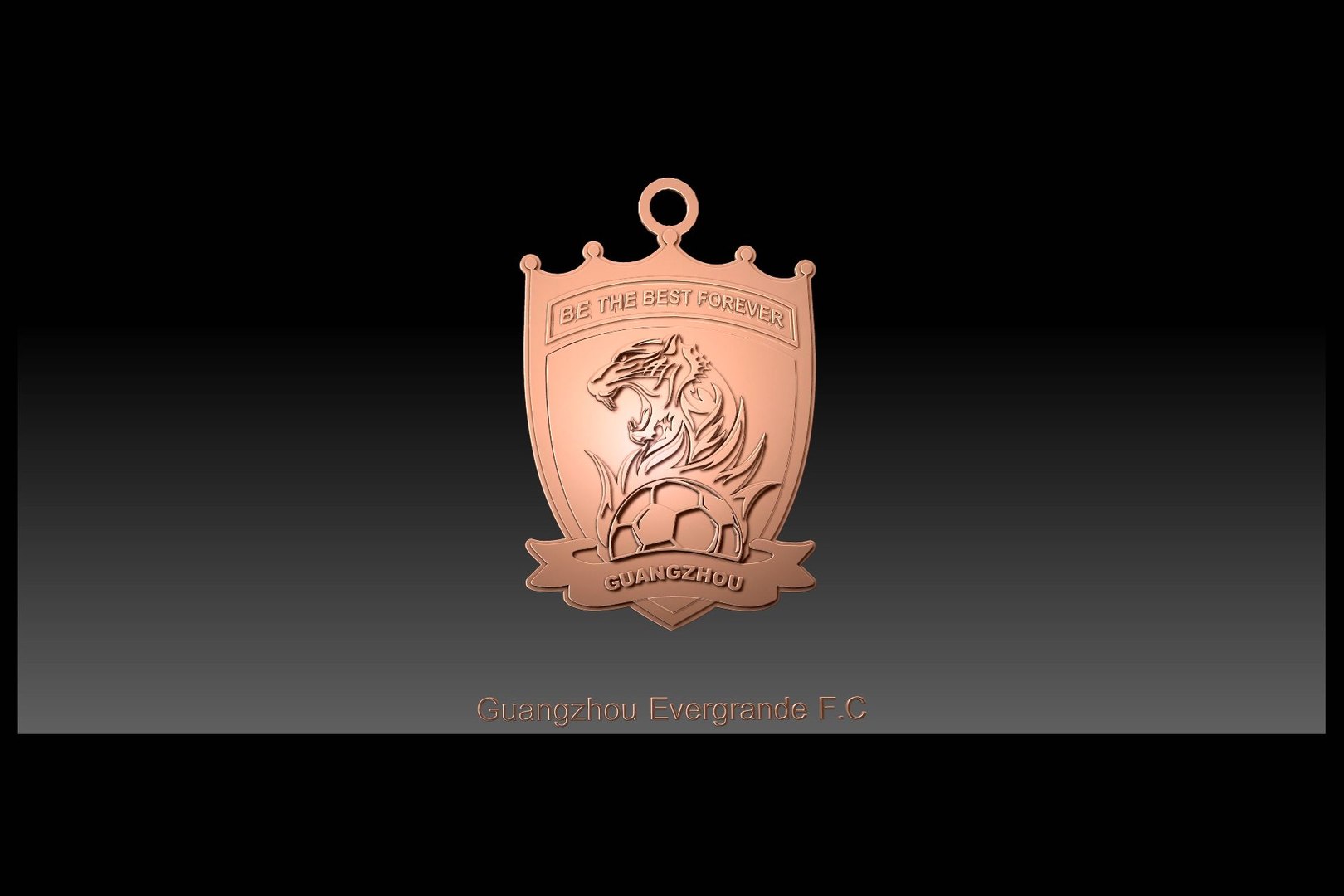 3D Guangzhou Evergrande FC Logo Shield Printable Keychan And Renderable ...