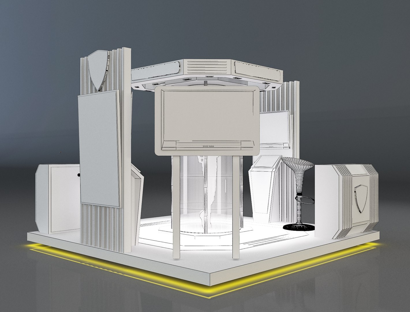 3D Booth Exhibition Stand A665f Model - TurboSquid 2290957