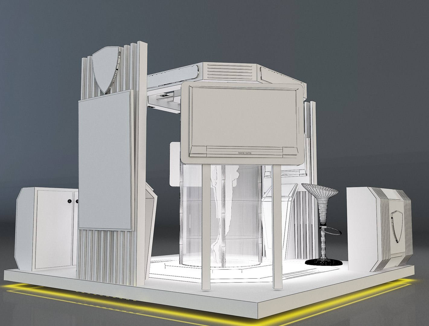 3D Booth Exhibition Stand A665f Model - TurboSquid 2290957