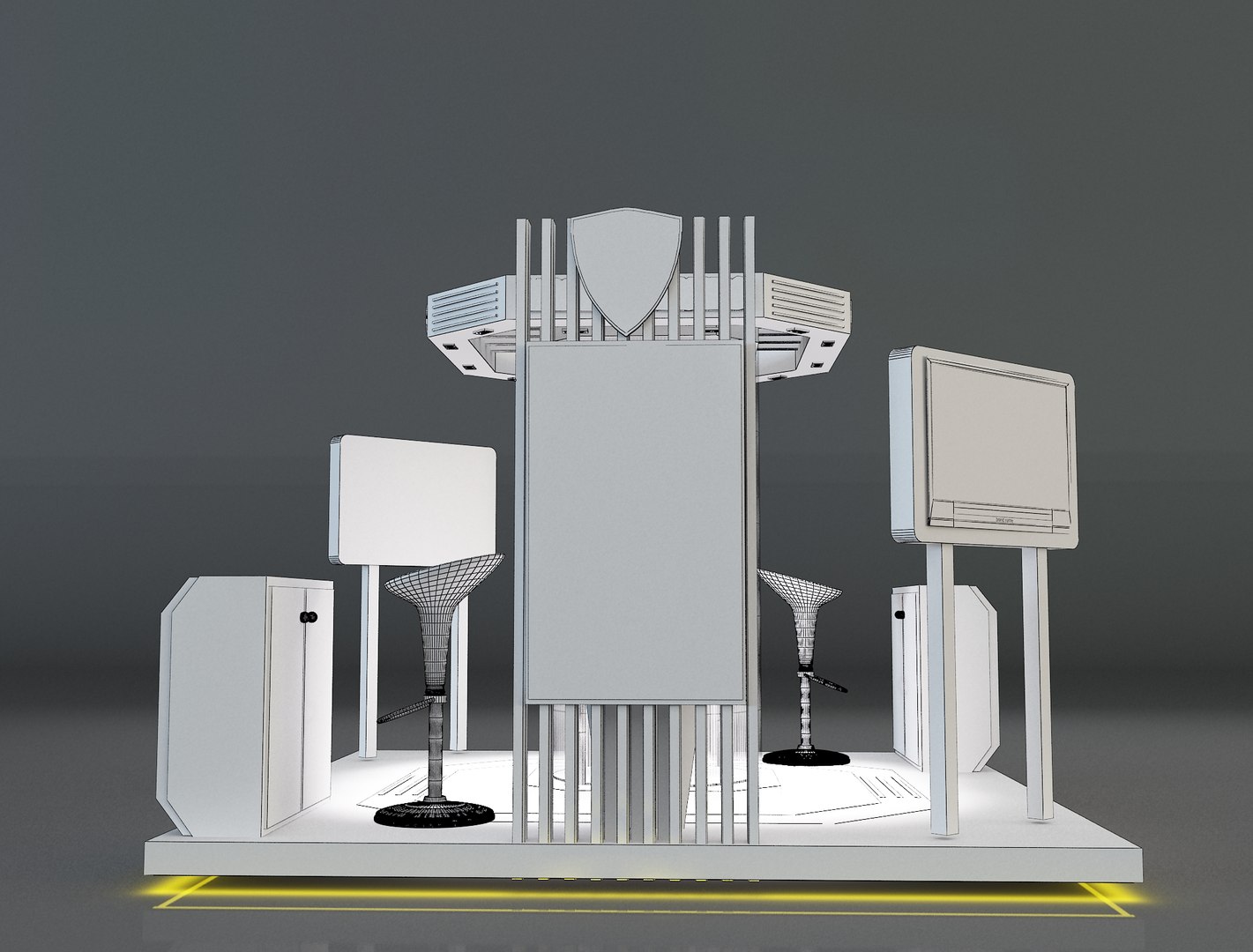 3D Booth Exhibition Stand A665f Model - TurboSquid 2290957