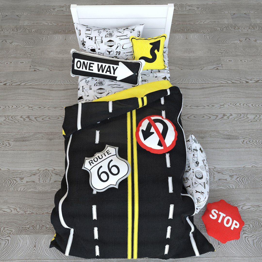 Road sign bedding set model - TurboSquid 1227795